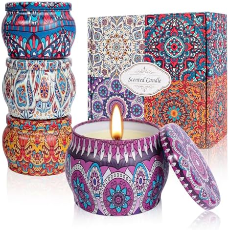 Amazon.com: 4 Pack Scented Candles Gifts Box Set for Women,16oz Soy Wax Lavender Vanilla Lemon ...