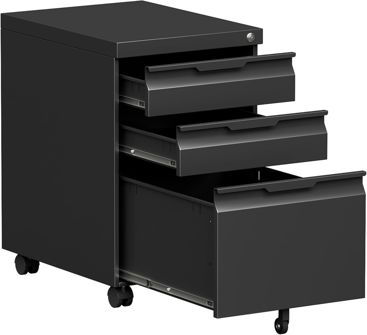 Amazon.com: Bestoo 3-Drawer Mobile File Cabinet with Lock, Metal Filing ...