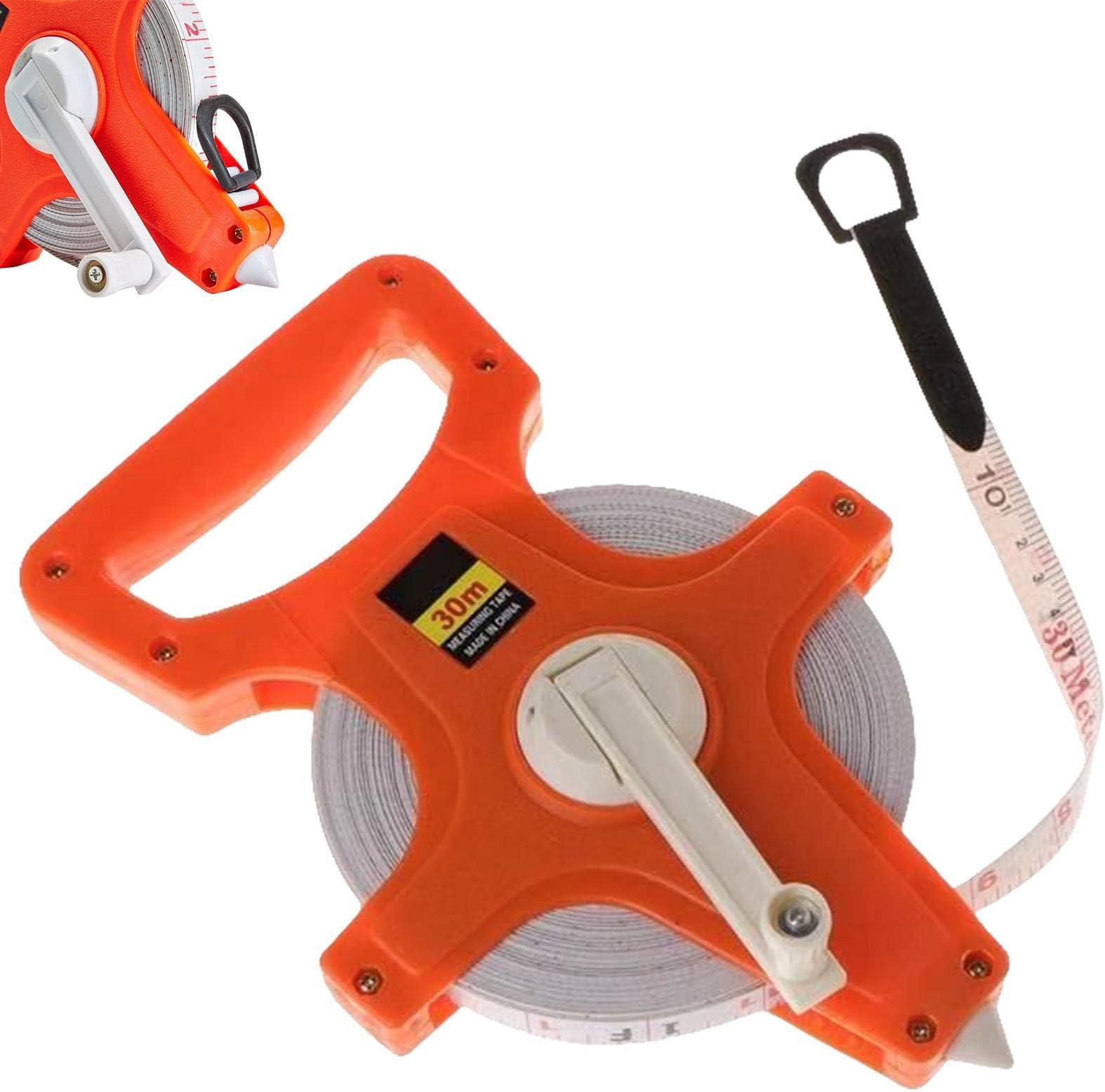 Tape Measure 30M Fiberglass Open Reel Measuring Metric Imperial New ...
