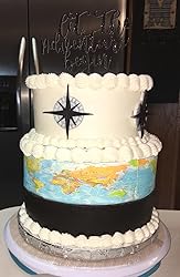 Amazon.com: World Map Birthday - Cake Side Strip - Edible Cake/Cupcake ...