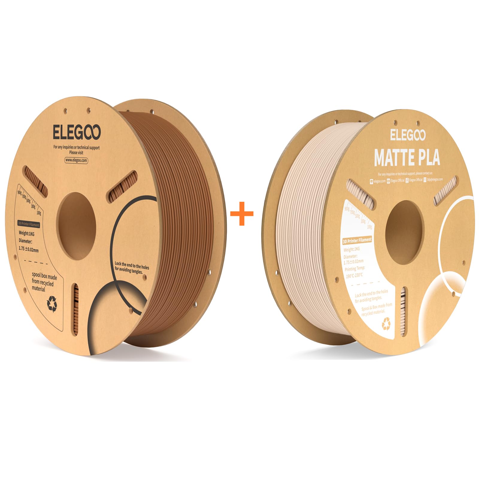 Amazon.com: PLA Filament Brown and Matte PLA Filament Beige ...