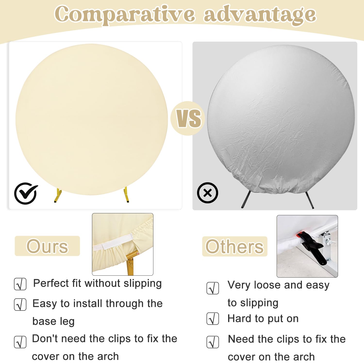 Snapklik.com : 6FT Round Wedding Arch Cover For 6FT Circle Arch Stand ...