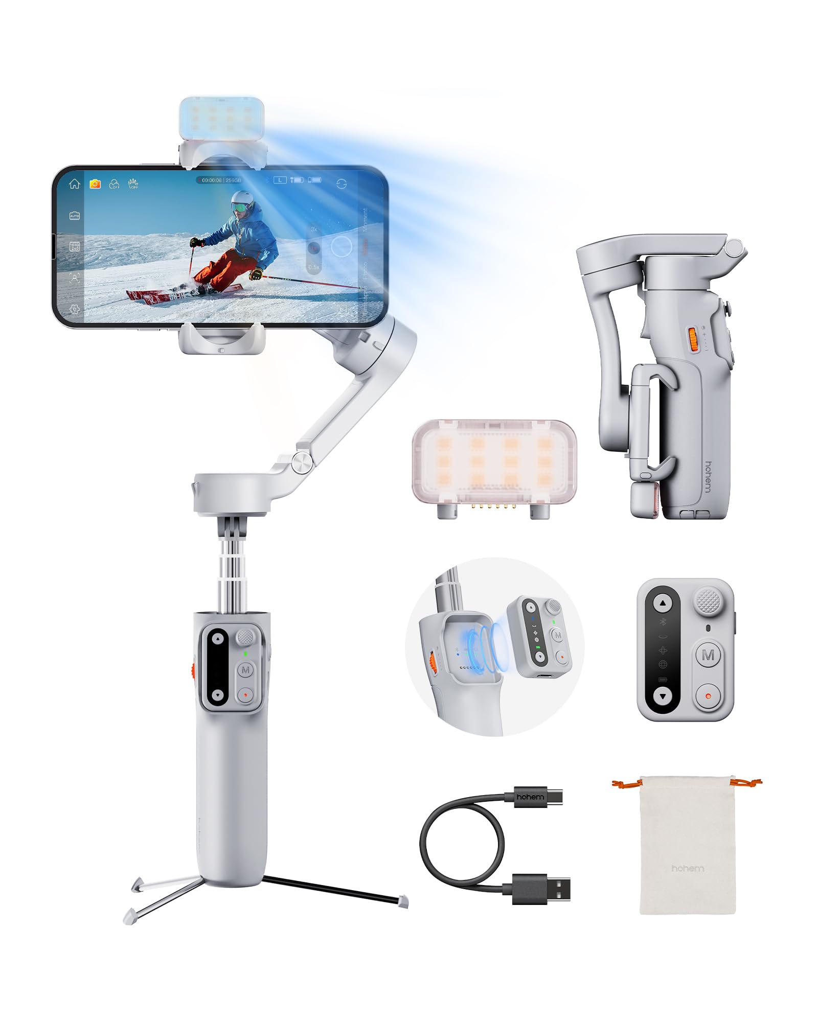 Amazon.com: Hohem iSteady X3 Gimbal Stabilizer for iPhone, Foldable ...