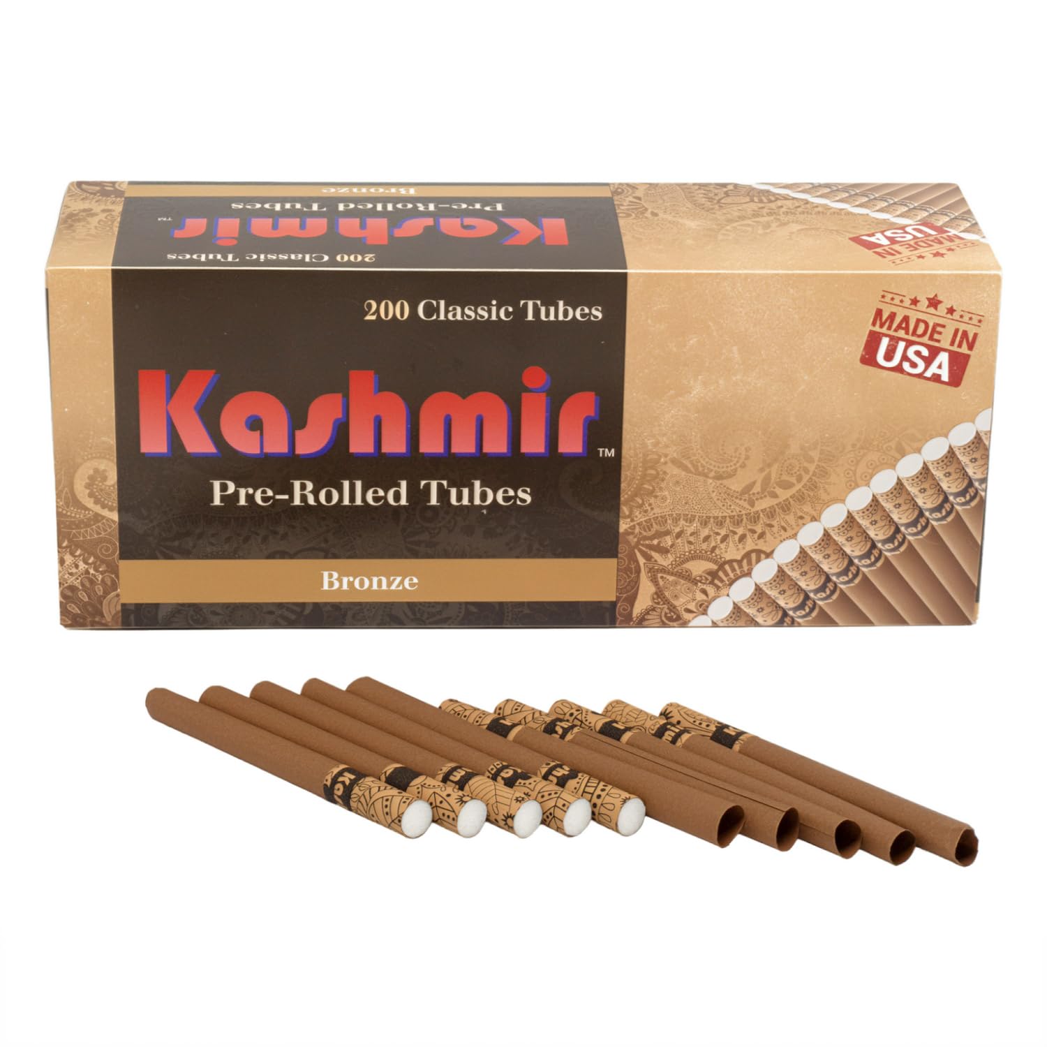 Snapklik.com : Kashmir Unbleached Pre-Rolled Tubes 200 Count King Size ...