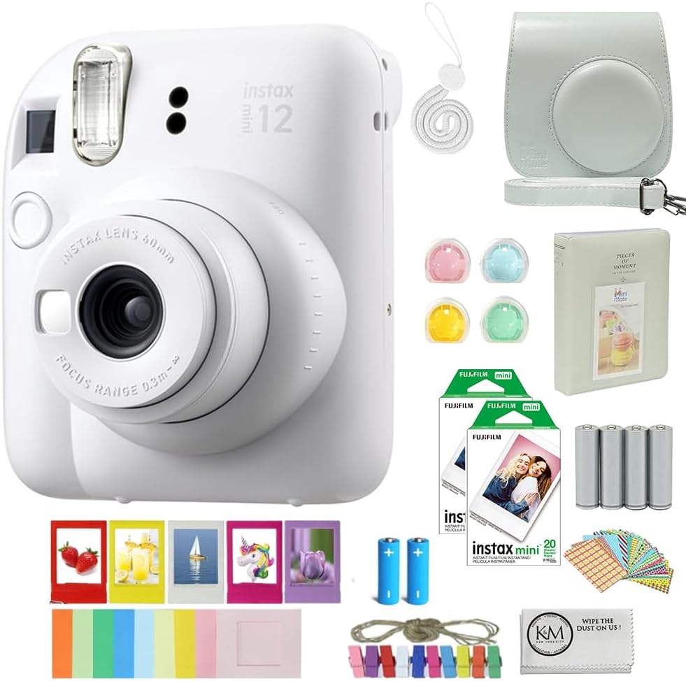 Amazon.com : FUJIFILM INSTAX Mini 12 Instant Film Camera | Clay White ...