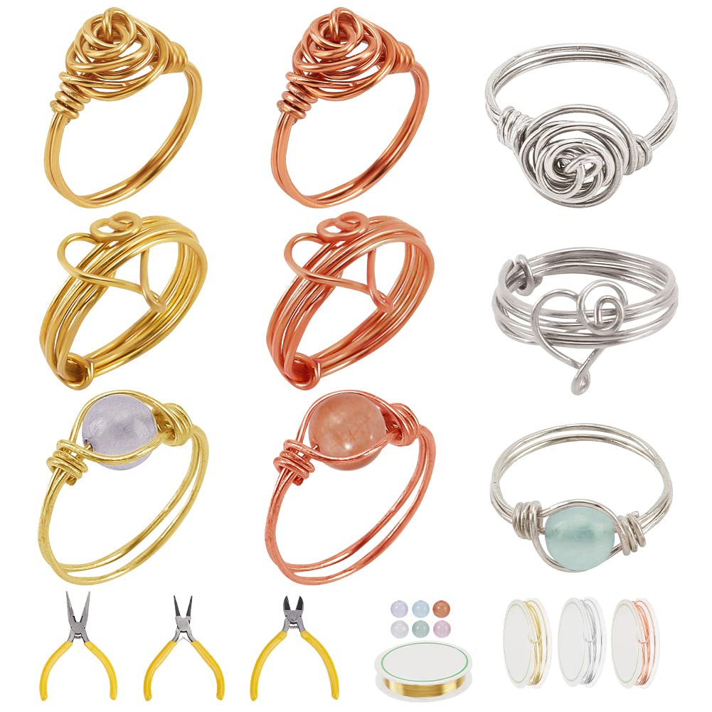Amazon.com: WEBBEDY Wire Wrapped Ring Making Kit, Jewelry Making ...