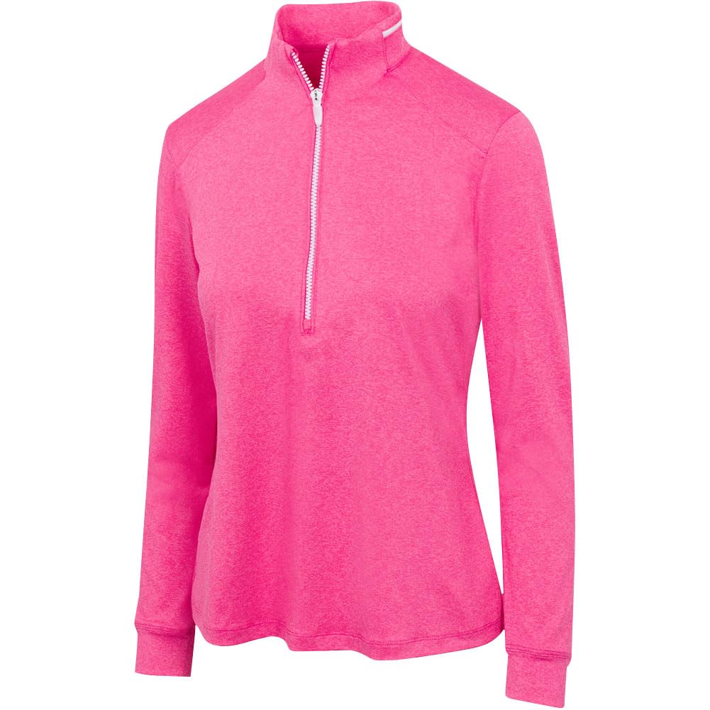 Greg Norman Leaderboard Ultra Stretch Half Zip Flora Pink/Heather XL ...