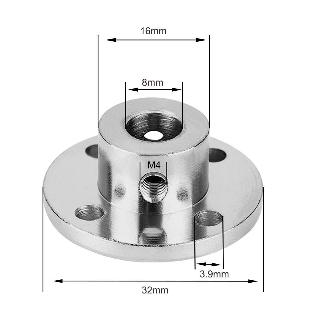 Snapklik.com : 4 Pack 8mm Flange Coupling Connector, Rigid Guide Steel ...