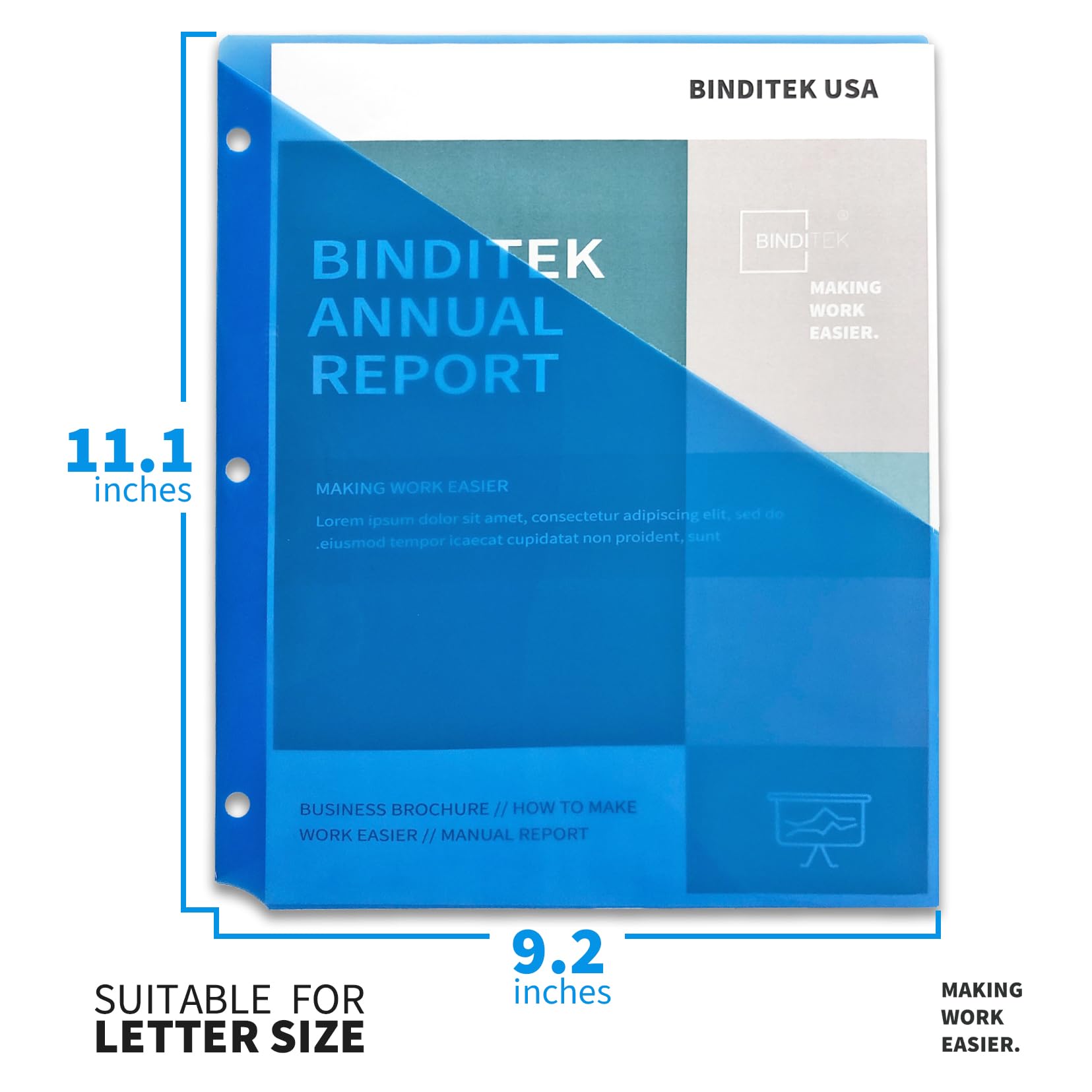 Snapklik.com : Binditek 10 Pack Poly Slash File Jackets For 3 Ring Binder