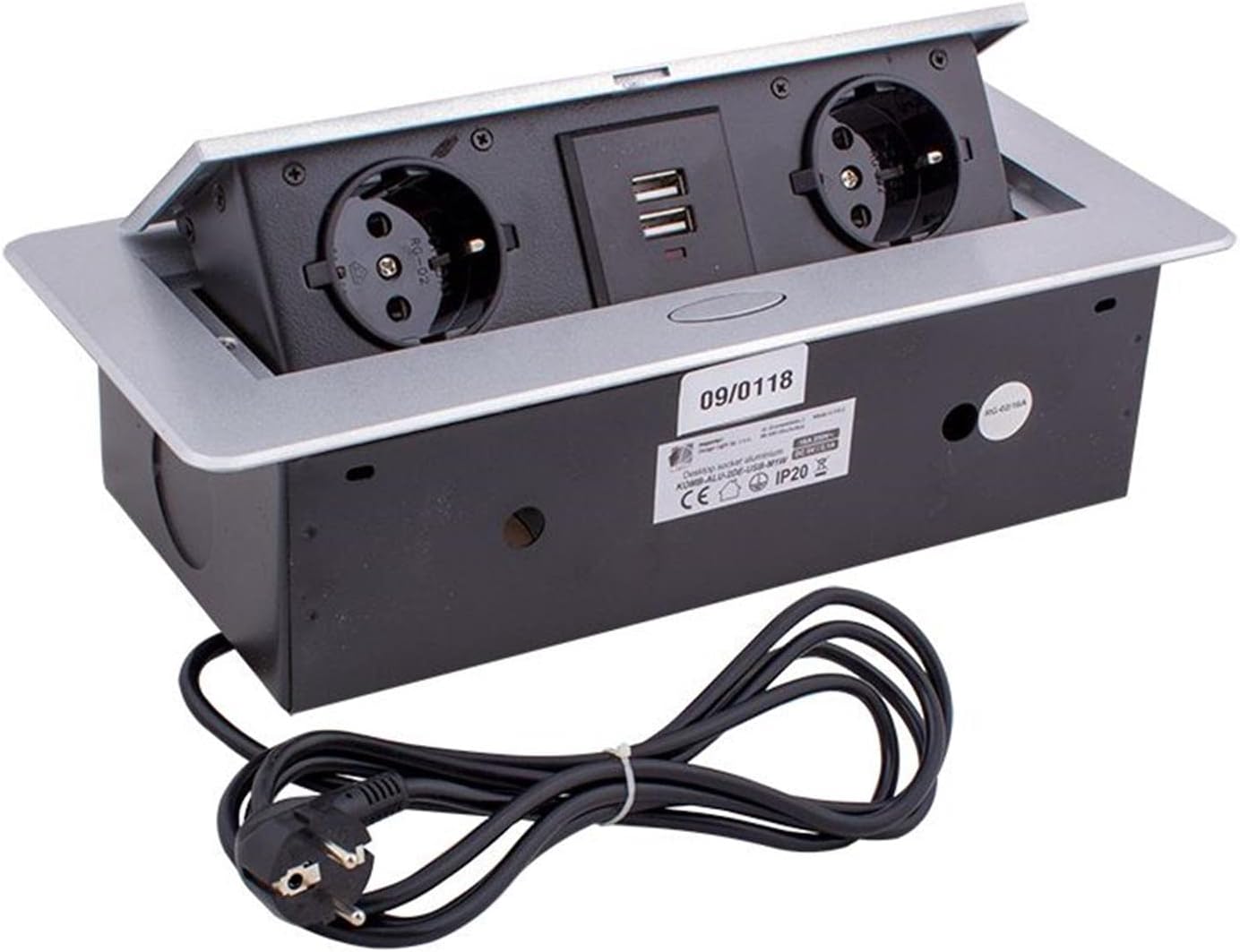 Lumonic KombiBox 2x Schuko Steckdose + 2x USB 2,4A Tischsteckdose ...