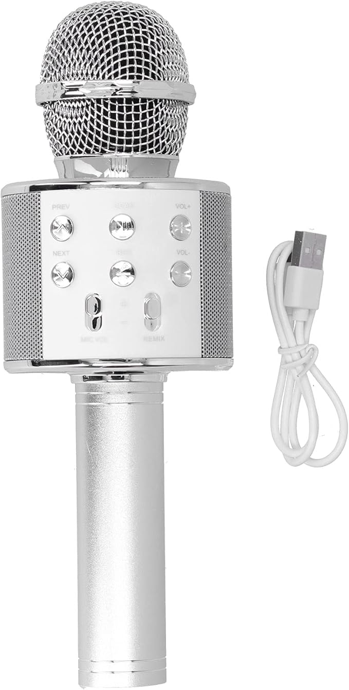 Amazon.com: WS-858 Bluetooth Karaoke Microphone Recording 3-in-1 ...