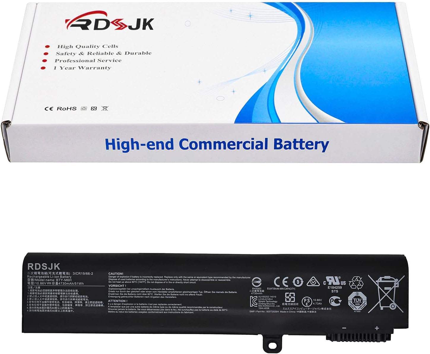 Amazon.com: BTY-M6H Laptop Battery for MSI GE72 2QC 2QD GL62 GL62M GL72 ...