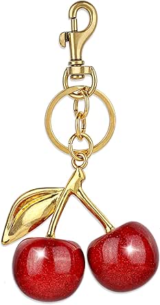 Cherry Bag Charm, Cherry Car Keychain for Women, Glitter Cherry Bag ...