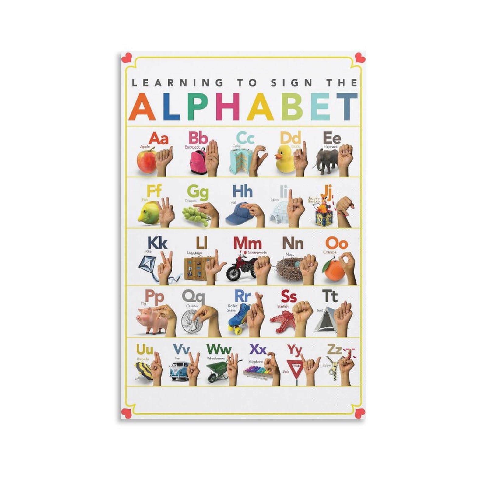 Sign Language Charts 18-Piece ASL Poster Set - American For Classroom ...