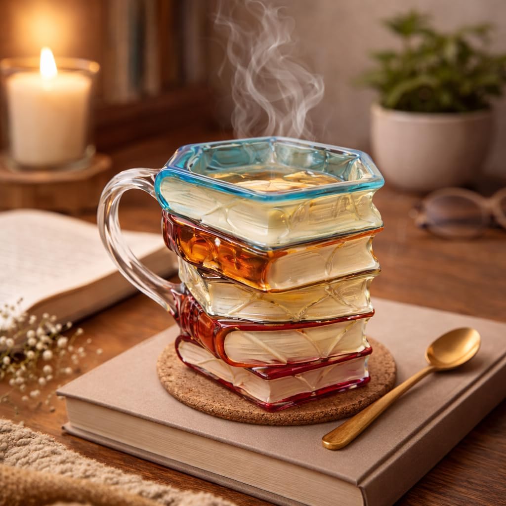 Amazon.com: Chapter Book Mug - 2026 Upgrade 3d Painted Stained Glass ...