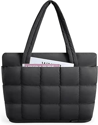 Amazon.com | BAGSMART Expandable Tote Bag for Women, Zippered Puffer ...