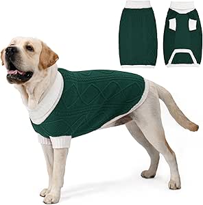 Amazon.com : KCFESTIHUE Dog Sweater for Large Dogs Argyle Cable Knit ...