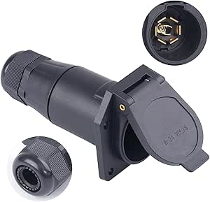 CheeMuii 7 Pin RV Blade Trailer Socket Trailer Wiring Harness Connector ...