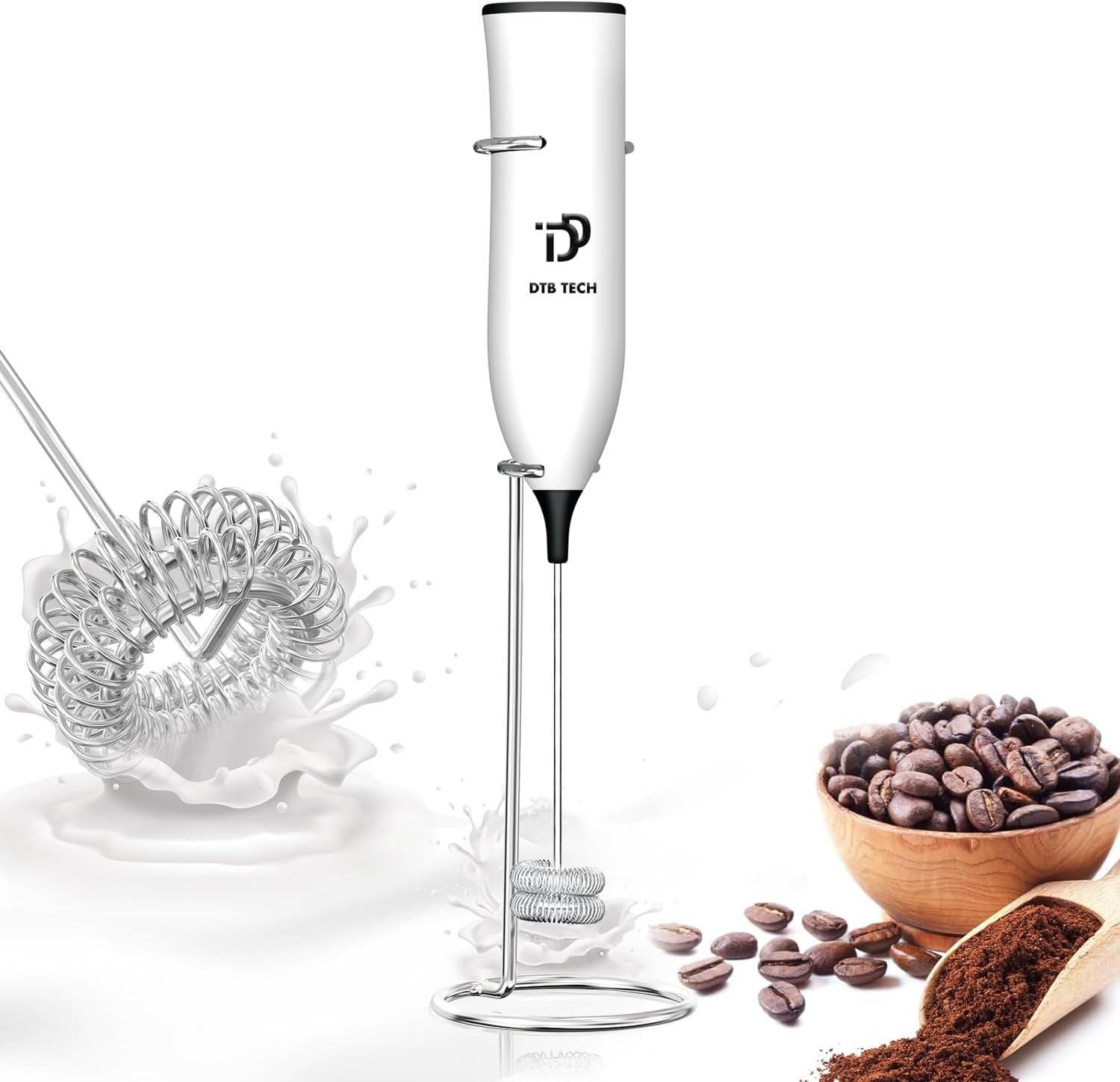 Amazon.com: Milk Frother Handheld for Coffee, Electric Milk Frother ...