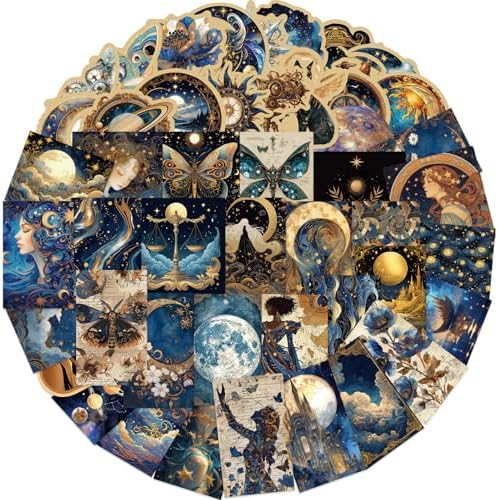 Amazon.com: 138PCS Vintage Astronomy Stickers Space Galaxy Moon Planets ...