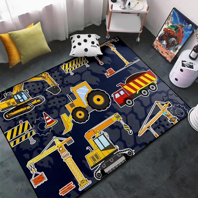 Amazon.com: Construction Rug for Boys Room - Cars Play Area Rug ...