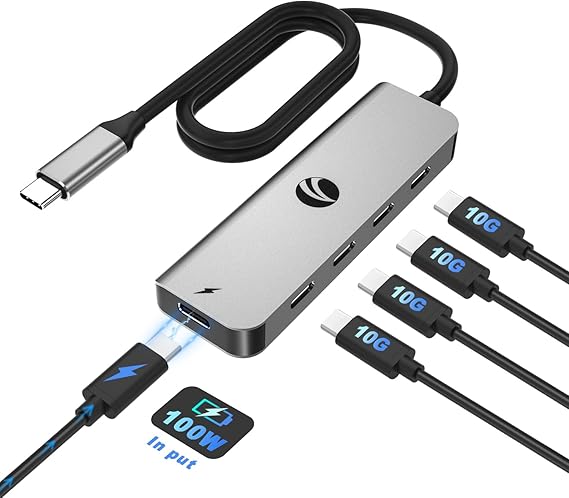 Amazon.com: VCOM 10Gbps USB C Hub，5 Ports USB 3.2 Gen 2 Splitter with 100W Power Delivery ...