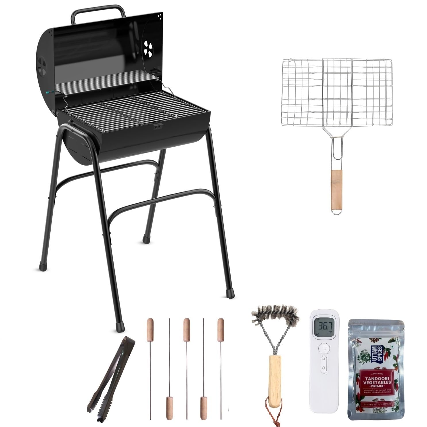 Peng Essentials GrillBeat Compact Barbeque Grill set for Home | Large ...