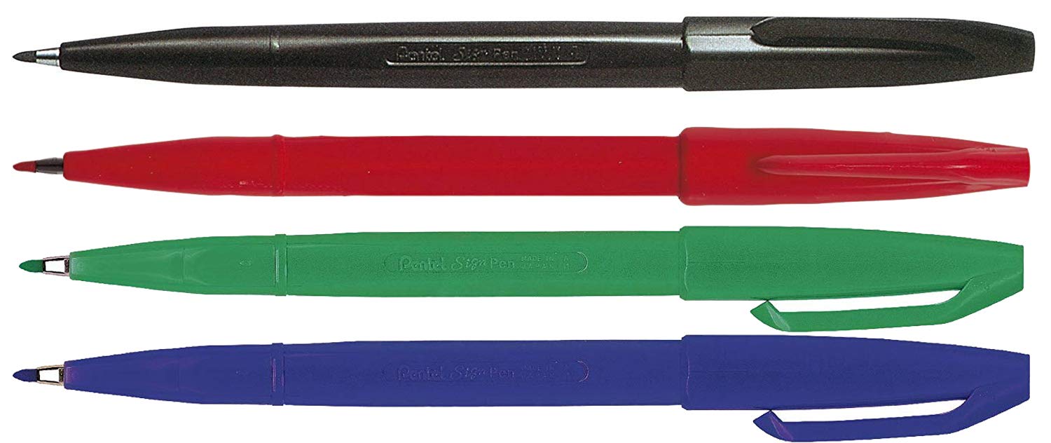 Sign Pen S520 Fibre-Tip Pen Line Width 1 mm (Basic Colours) Black, Red ...