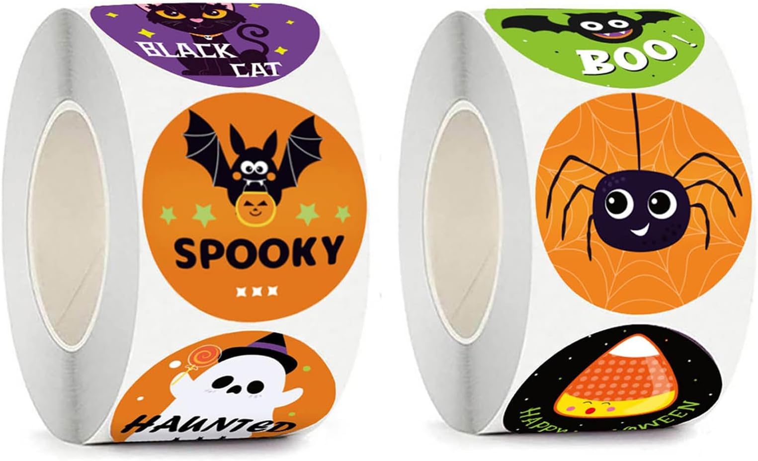 Amazon.com: 1000 PCS Halloween Stickers, 2 Rolls Halloween Pumpkin Bat ...