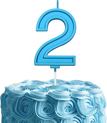 Amazon.com: Blue 2 Number Birthday Candles for Cake, 2.76 Inch Cake ...