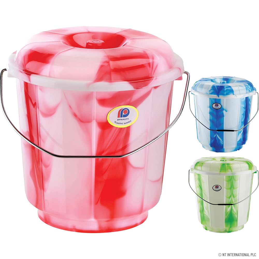 Set Of 2 Multipurpose Plastic Bucket With Lid & Handles - 7 Litres ...