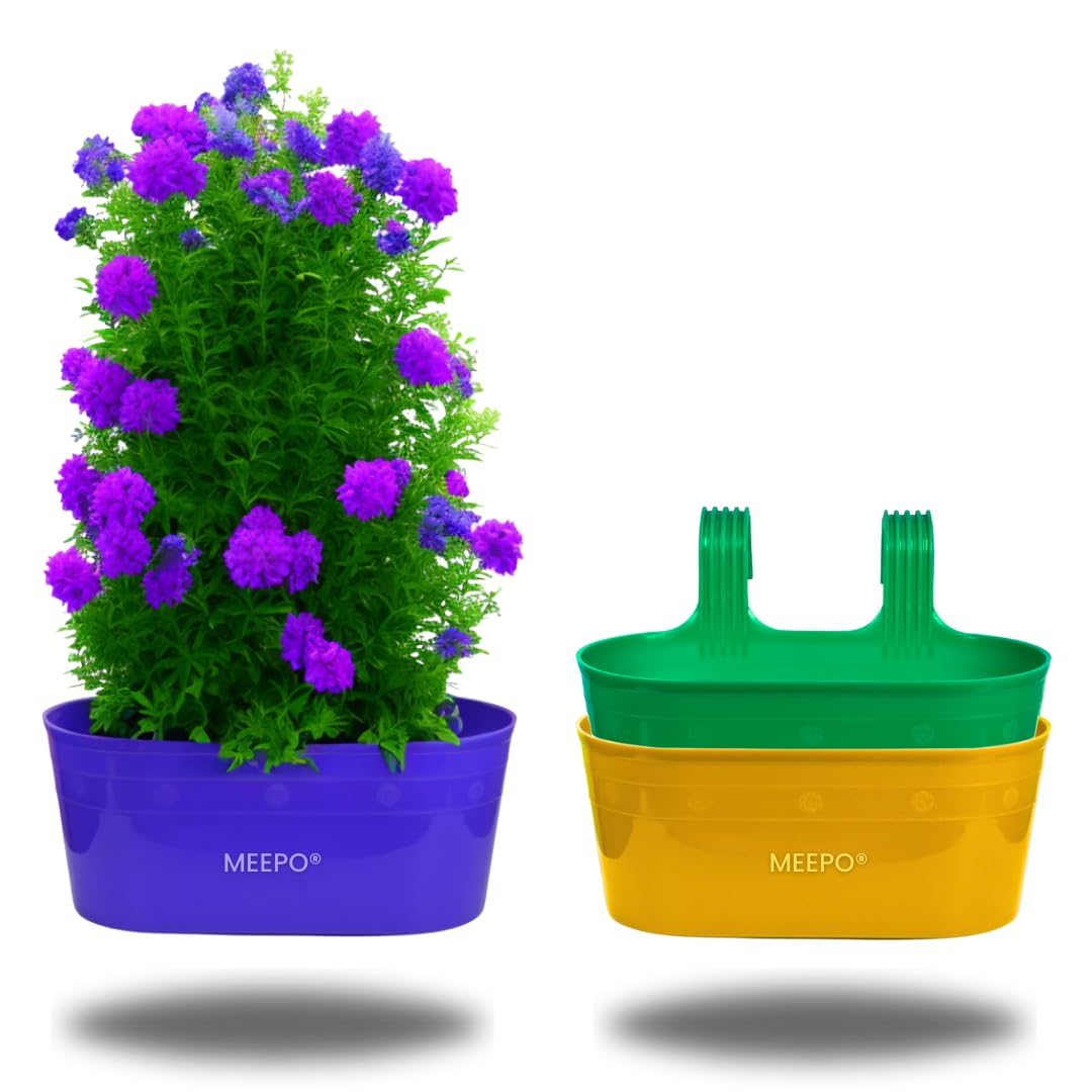 Buy Meepo Double Pots for Home & Balcony Garden | Plastic Double Hook ...