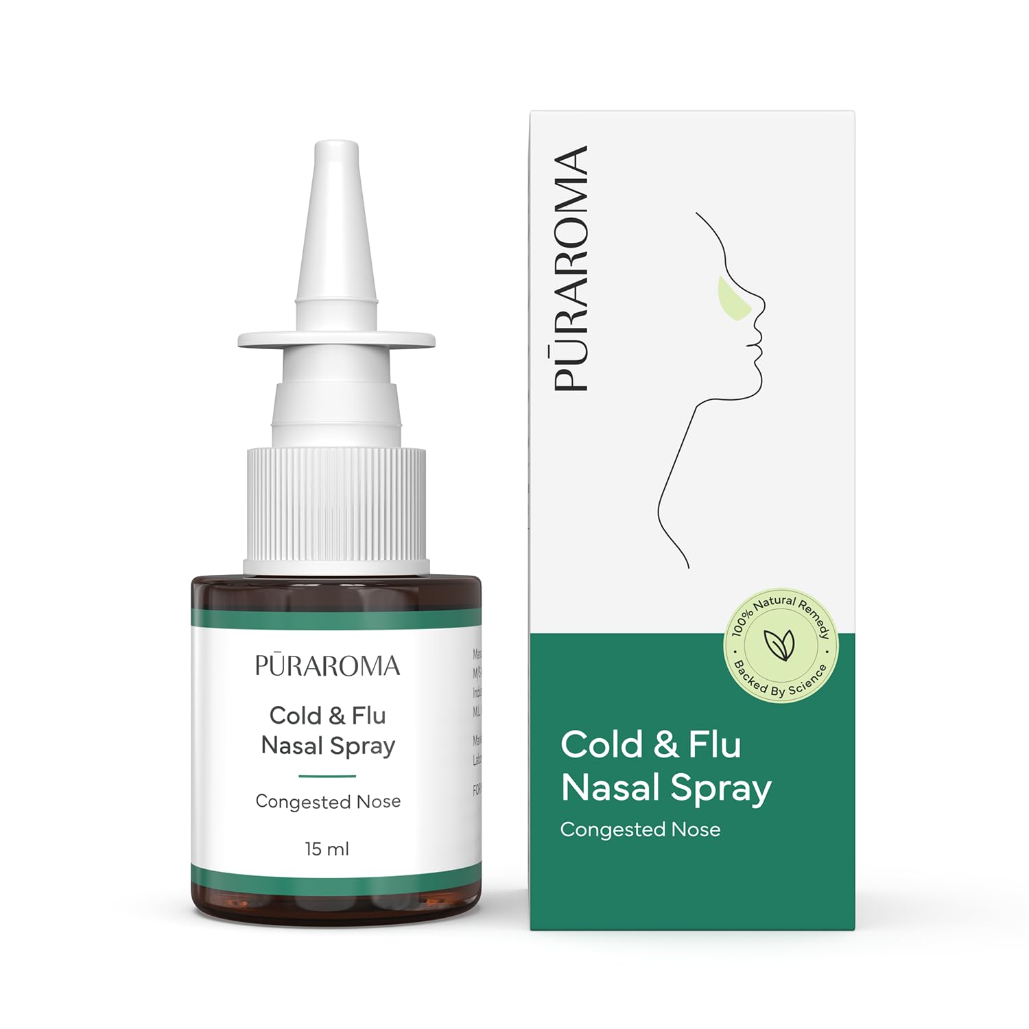 Buy Puraroma Cold & Flu Nasal Spray 15ml – Natural Decongestant, Non ...