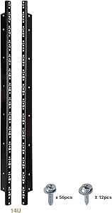 Amazon.com: Sound Town 2-Pack 14U Steel Rack Rails, with Black Powder ...