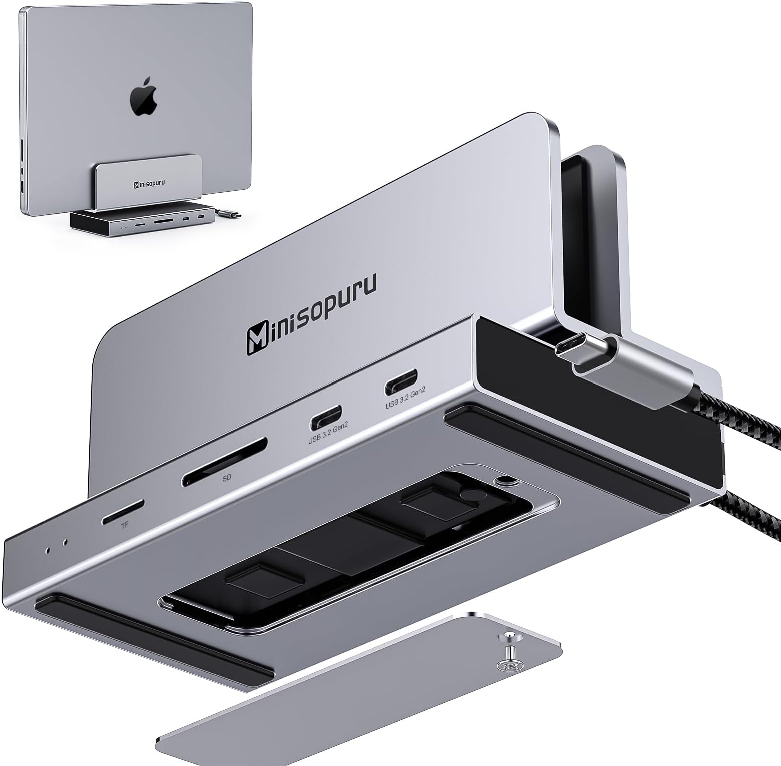 Minisopuru Laptop Docking Station Stand Support M.2 NVMe SSD(Not ...