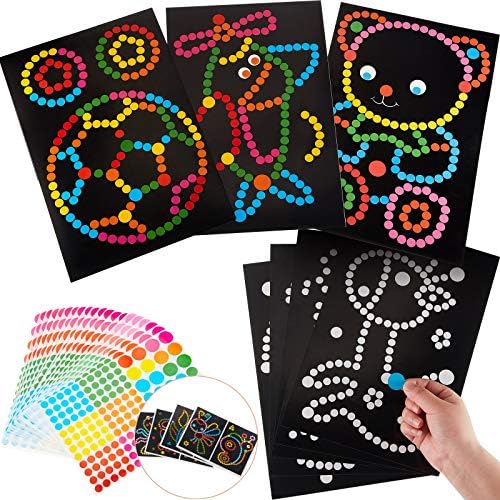 16 Sheets Dotty Sticker Art Kits Dotty Picture Art for Kids Dot ...