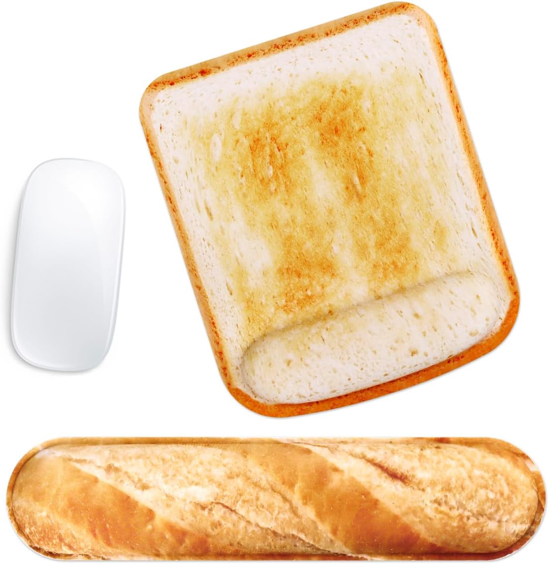 XHLWZR Toast Mouse Mat Kit, Ergonomic Mouse Pad, Memory Foam Material ...