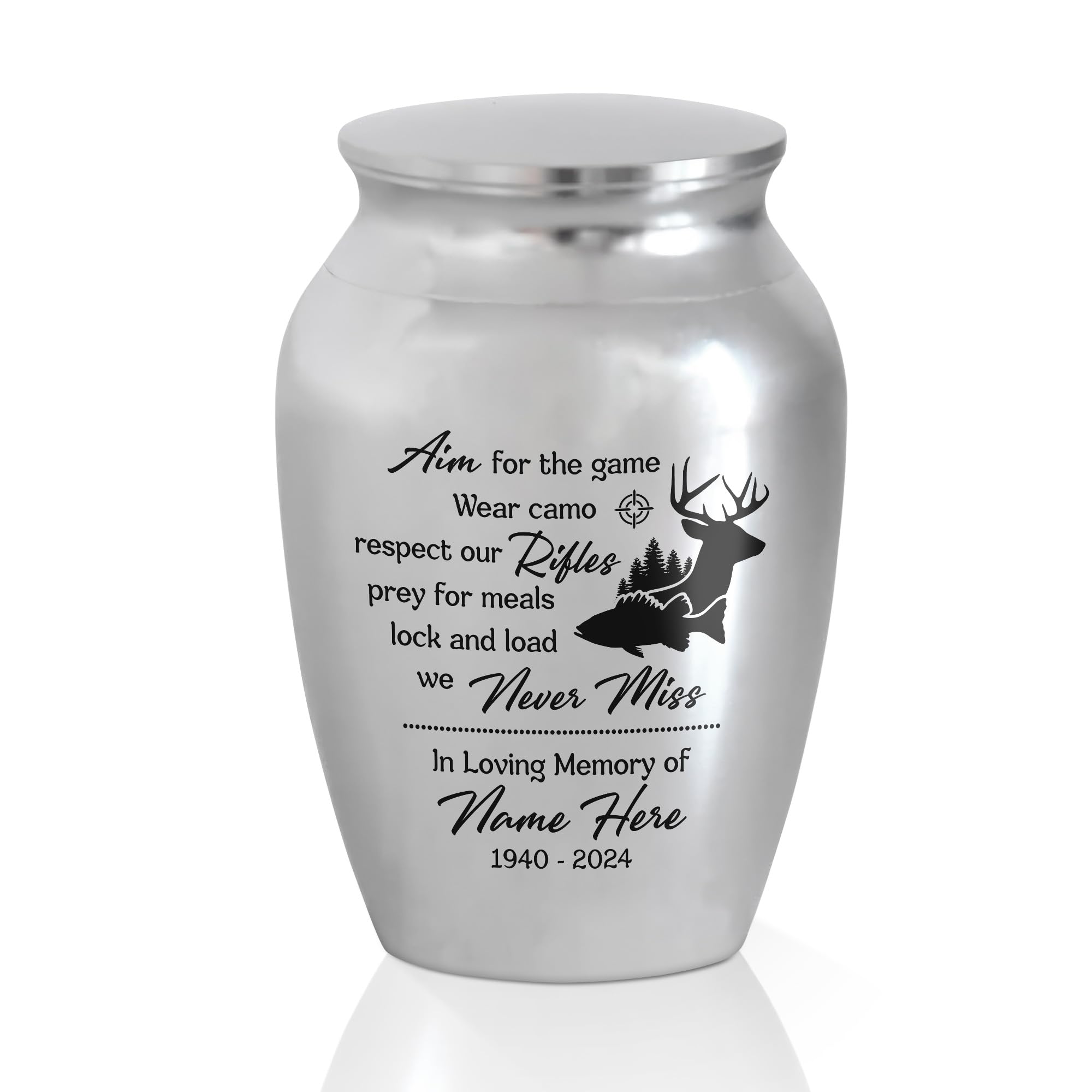 Amazon.com: Artsy Woodsy Personalized Deer Hunting Mini Urns Stainless ...