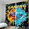 Amazon.com: Yagizaul Gamer Blackout Curtains for Bedroom, Blacklight UV ...
