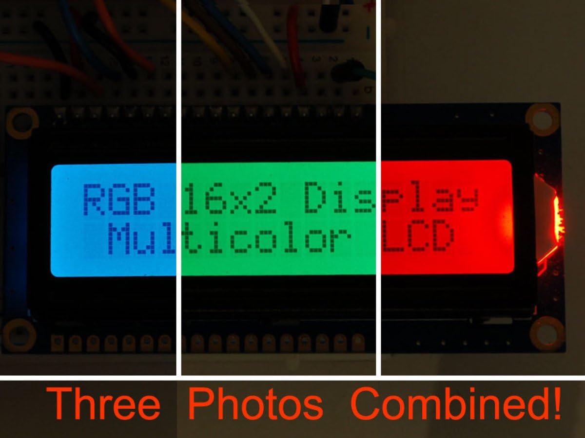 Adafruit RGB backlight positive LCD 16x2 + extras : Amazon.co.uk ...
