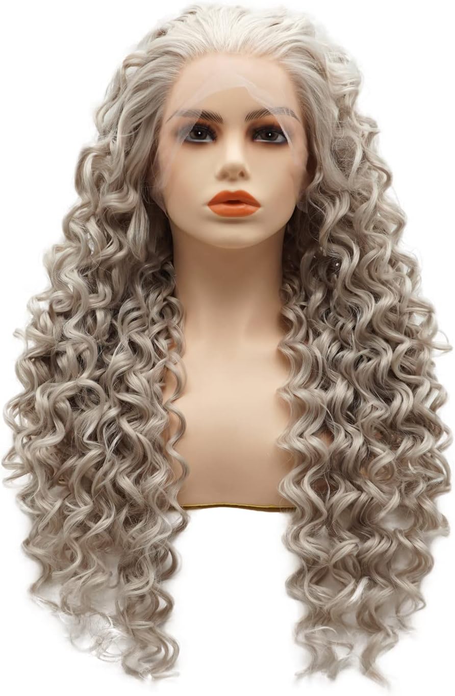 Amazon.com : LUSHY BEAUTY Hair Synthetic Lace Front Wig Curly Long ...