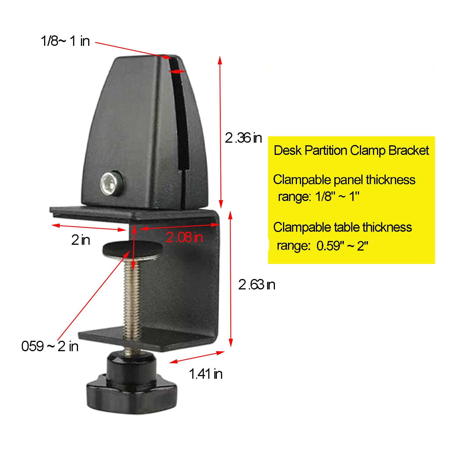 Snapklik.com : Sneeze Guard Support Clamp For 1/8 To 1 Thick Panel ...