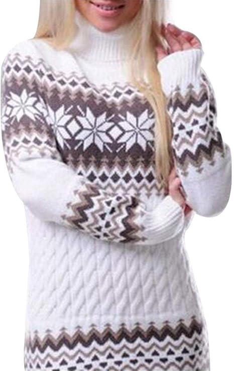 Sweater Mujer Elegantes Manga Larga Suéter Áspero Espesor Termica Otoño ...