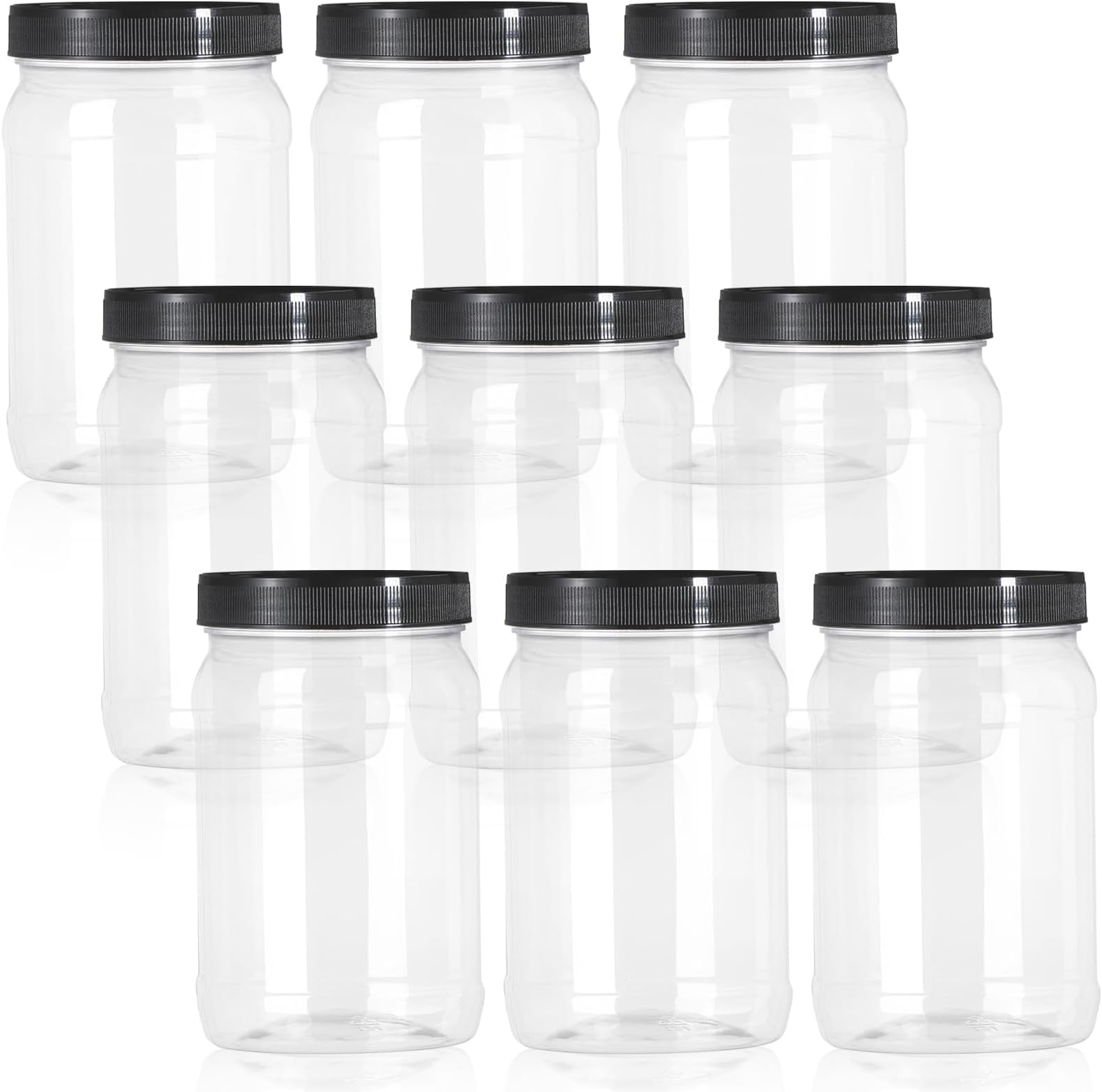 Amazon.com: ZISDHNEO 50 Pcs 10 Oz Plastic Jars with Lids Containers ...