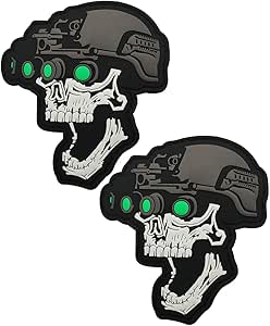 Amazon.com: 2 PCS AliPlus Skull Night Vision Goggles Patches Luminous ...