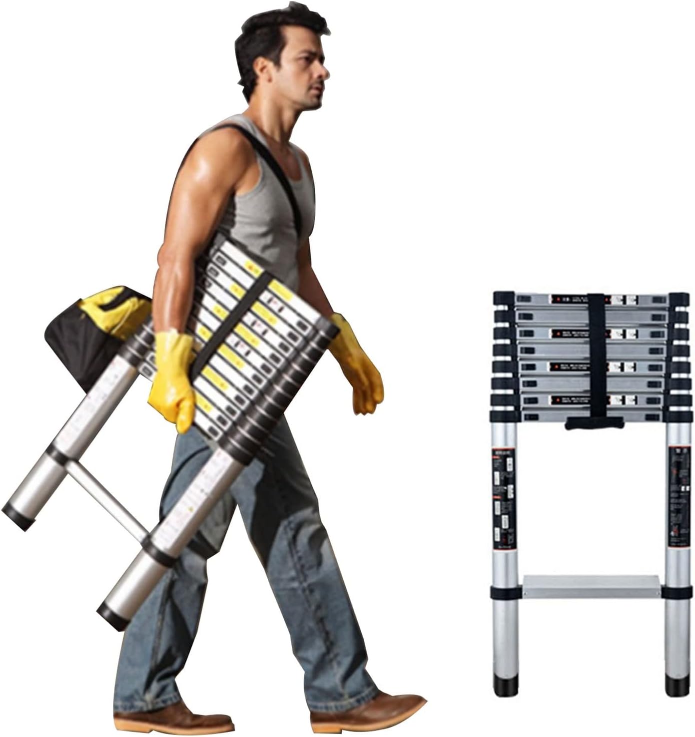 Telescoping Extension Ladder, Telescoping Ladder Portable Telescopic ...