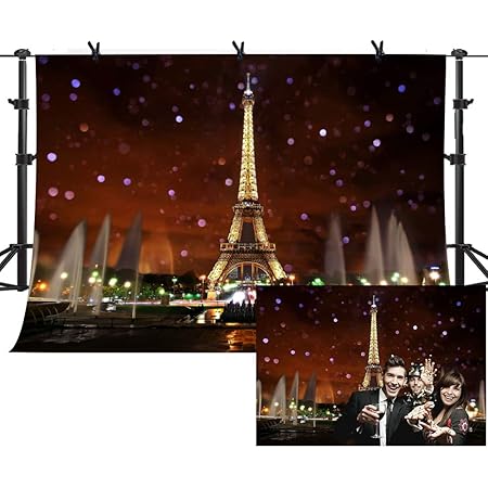 Amazon.com : LYLYCTY 5×7ft Lights up The Night Paris Eiffel Tower ...