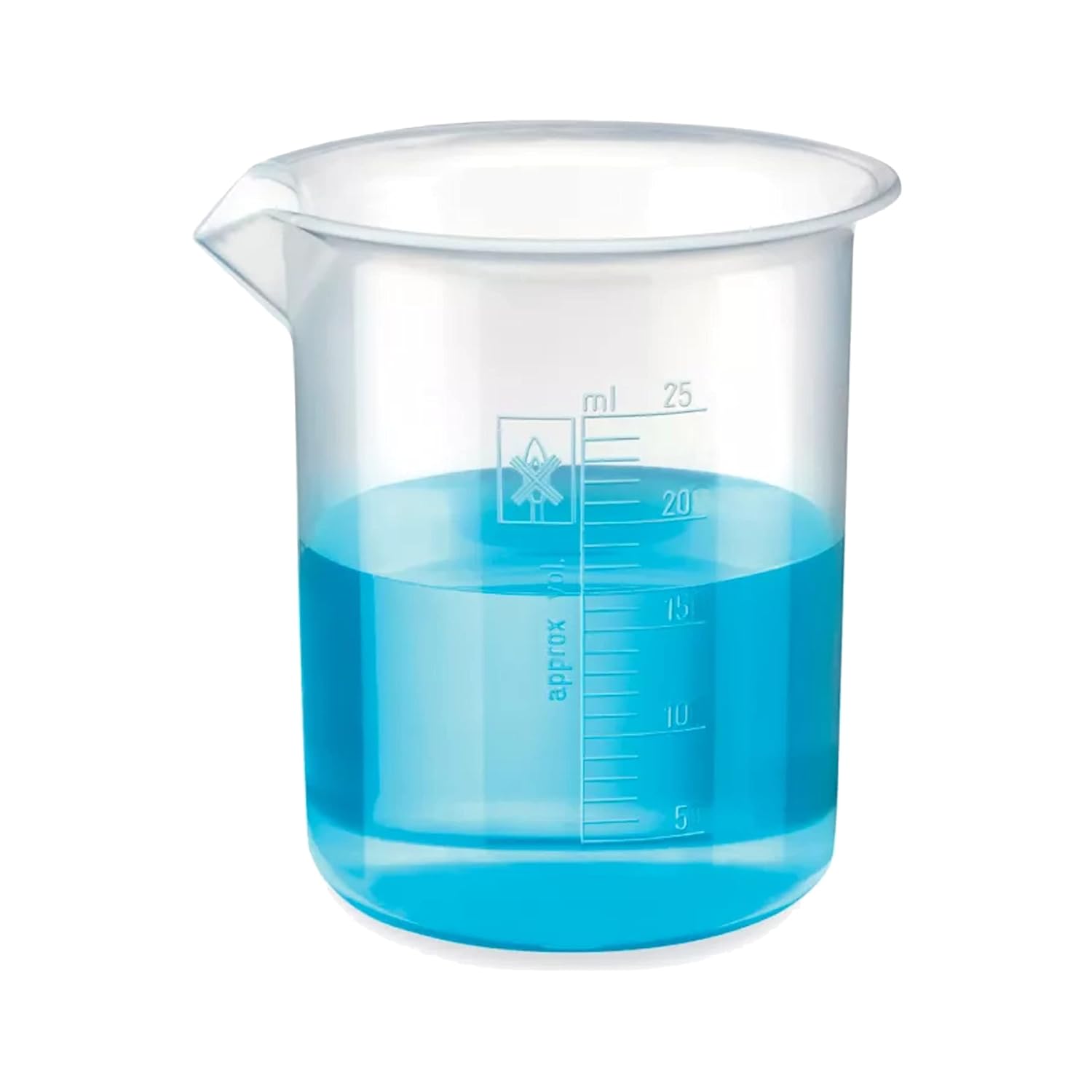 Bello Polypropylene Plastic Beaker 25 ml with Graduation Marks, Pack of ...