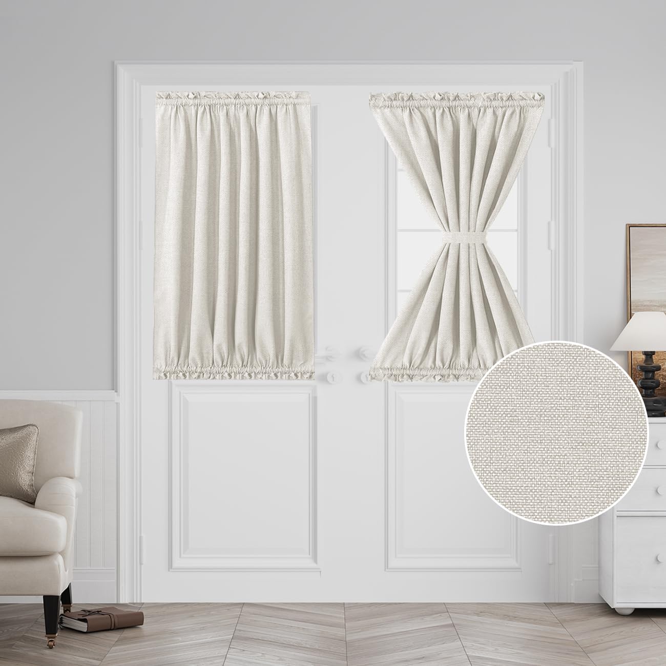 Amazon.com: Turquoize Door Curtain 40 inches Long - Thick Linen ...