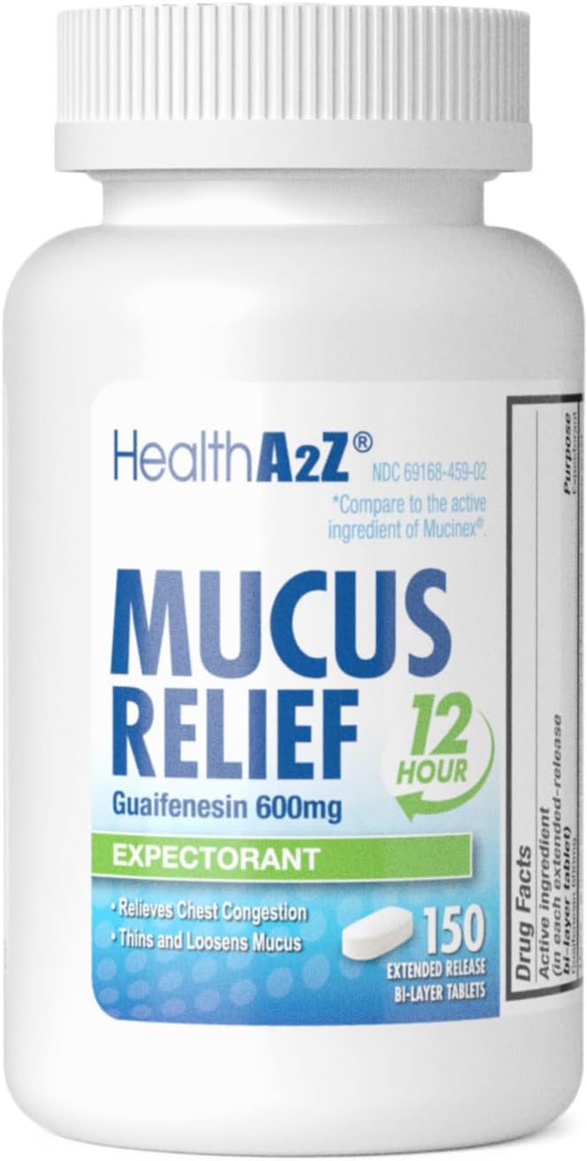 Amazon.com: HealthA2Z® Mucus Relief | Guaifenesin 600 mg| NO Benzene ...